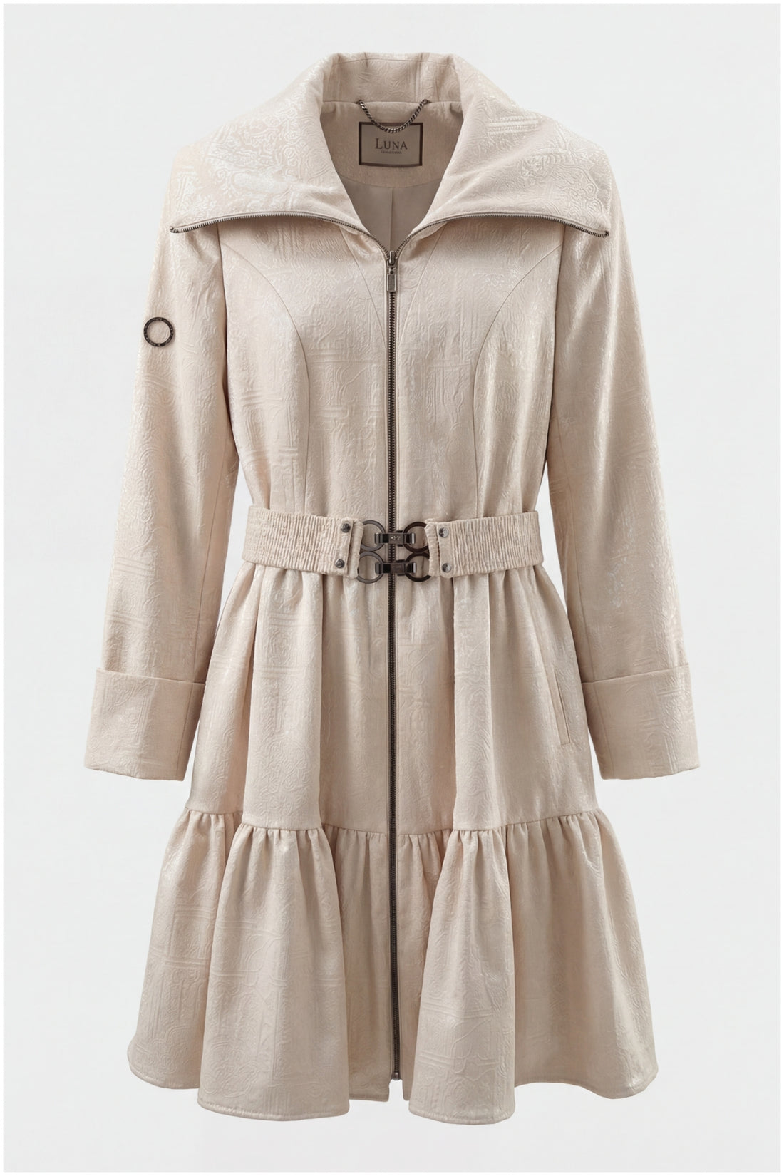 Iris Short Tailored Coat in Beige | Luna Fashion House