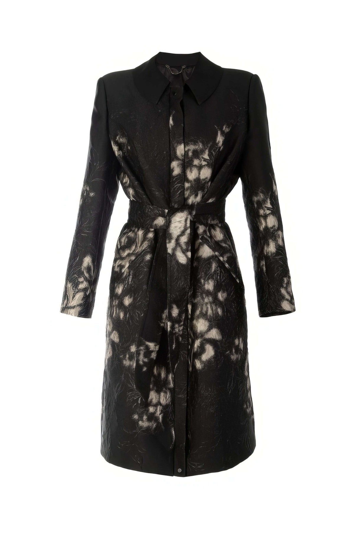 Emma Light Coat with Silver Floral Jacquard | Metallic-Thread | Luna ...